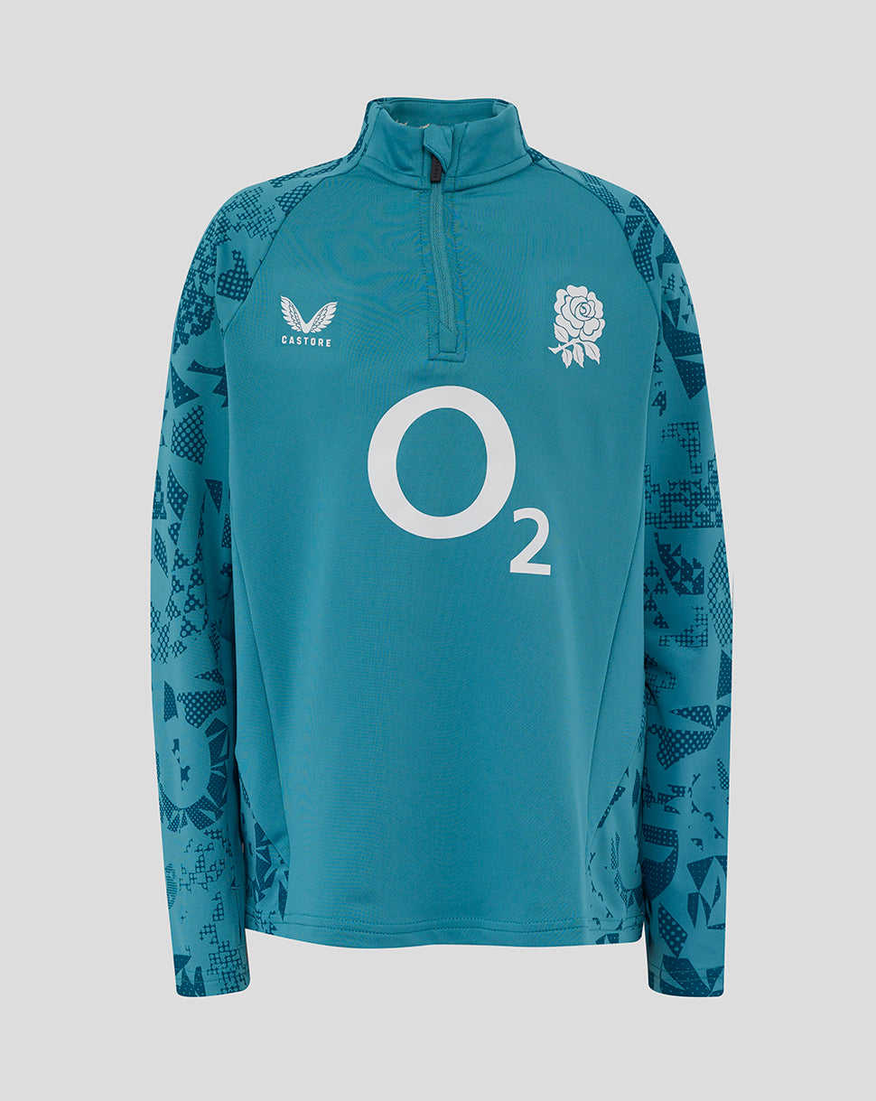 Junior England Rugby 25/26 Performance Midlayer Top - Storm Blue
